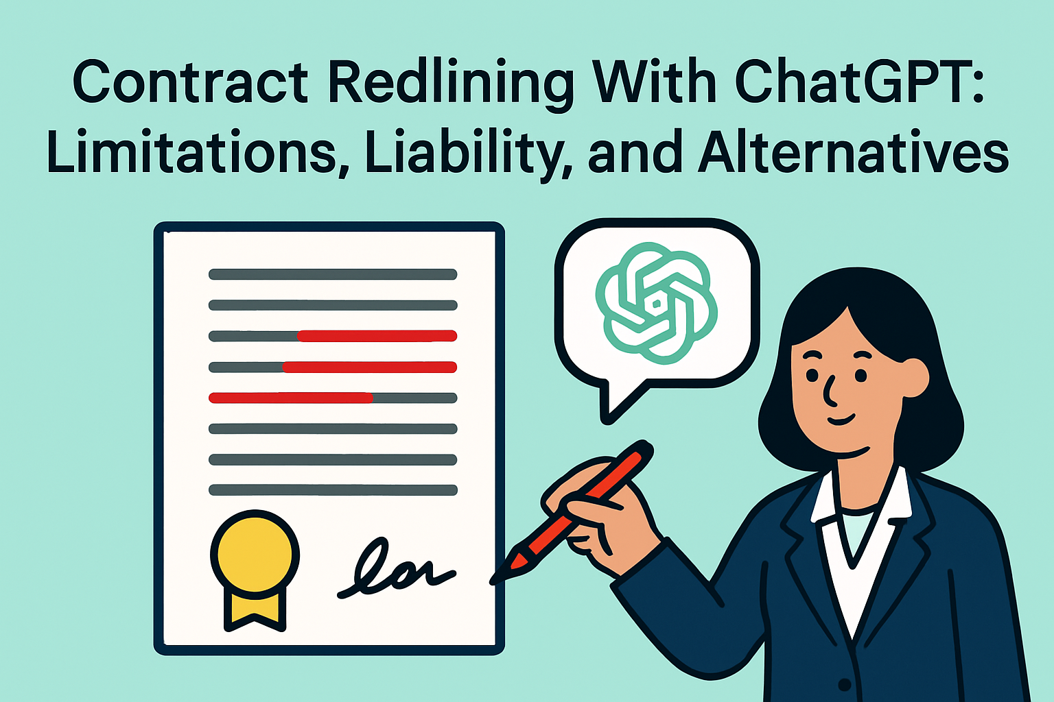 Contract Redlining With ChatGPT: Limitations, Liability, and Alternatives