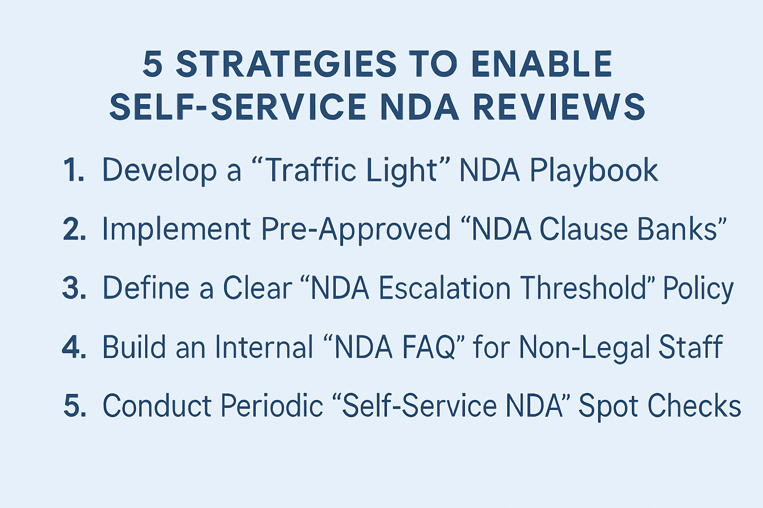 5 Strategies to Enable Self-Service NDA Reviews